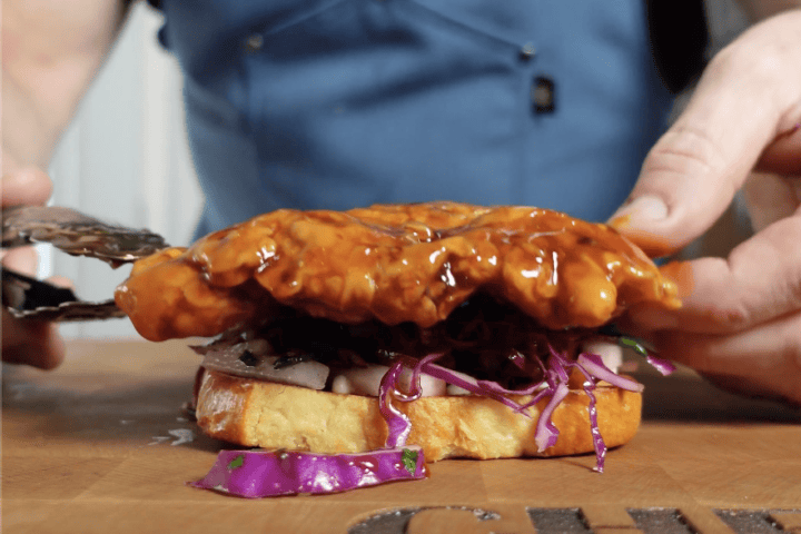 Fried Orange Chicken Sandwich - cookitwithtim.com