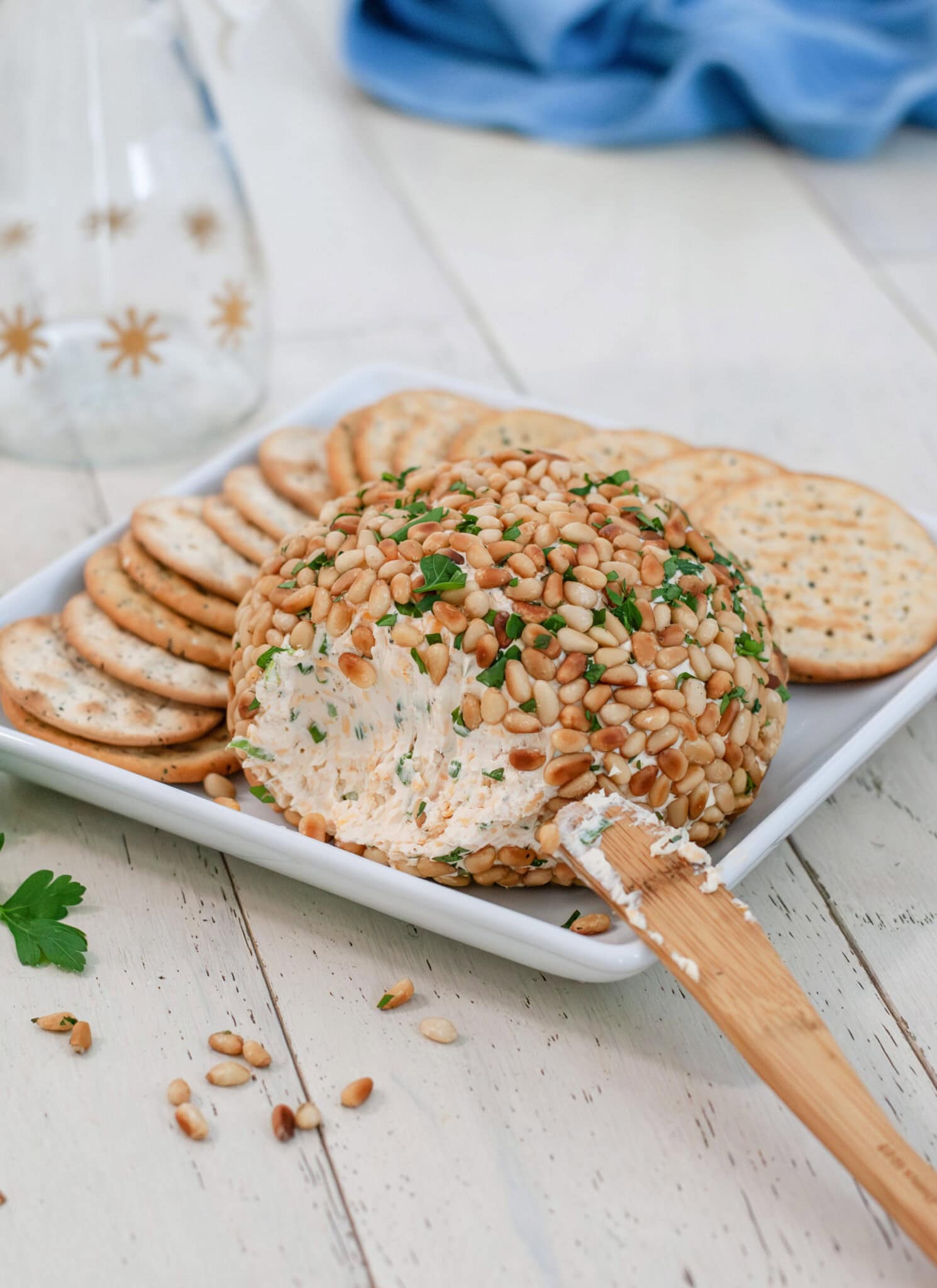Simple Cheese Ball with Pine Nuts - cookitwithtim.com